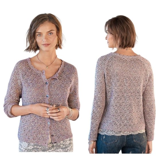 Sundance | Sweaters | Sundance Cardigan Melange Lavender Fields Crochet ...